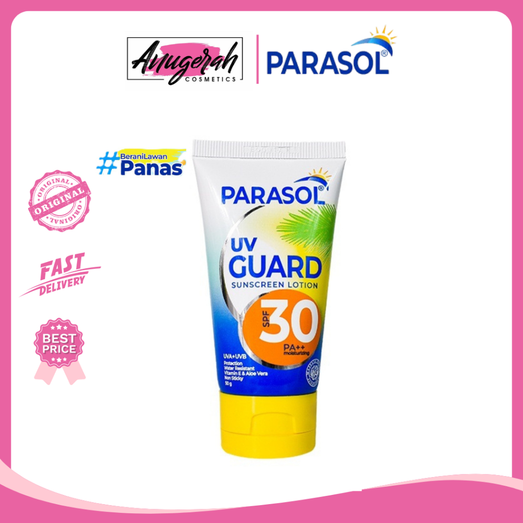Jual Parasol Sunscreen Lotion Moisturizing SPF30 PA++ 50gr - UV Guard ...