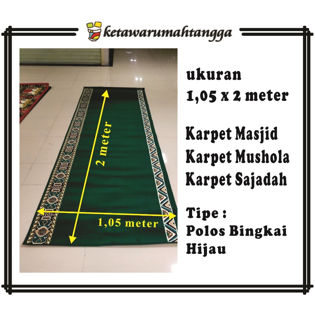 Jual karpet masjid dan mushola tipe polos hijau | bahan tebal awet dan ...