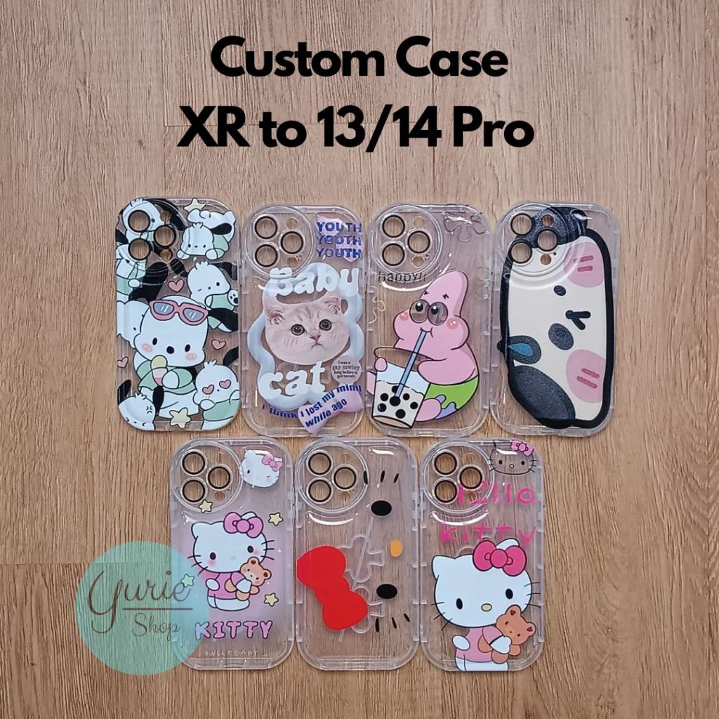 Jual Silikon Custom Soft Case "CLEAR CARTOON" XR to Series 13Pro/14Pro/15Pro/16Pro (3 Kamera ...