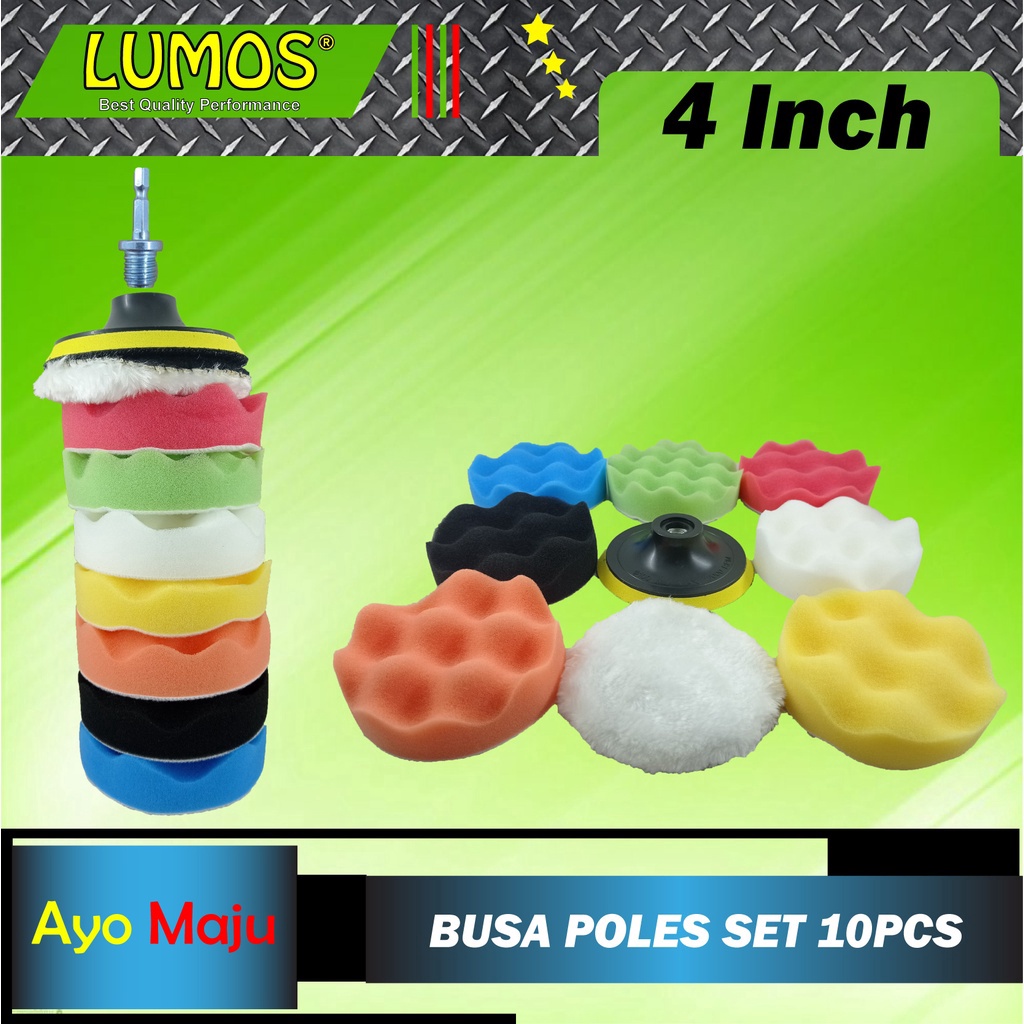 Jual Busa Poles 4 inch Set 1pcs Sponge Wool Polishing 4 inch Set 1 pcs ...