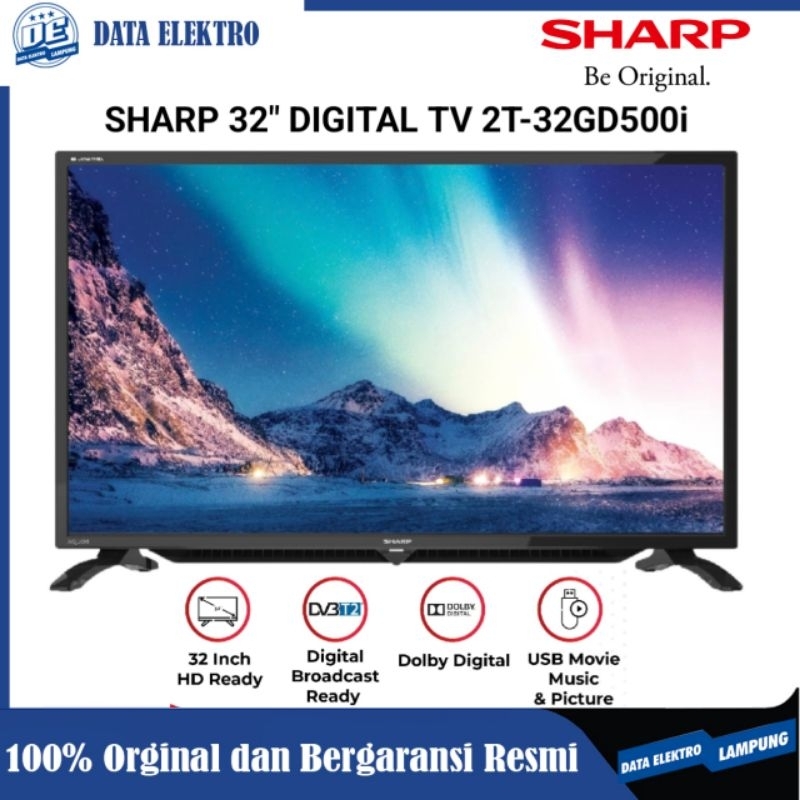 Jual SHARP LED TV 32 inch 32GD500I1I Digital TV - USB MOVIE GARANSI 5 ...