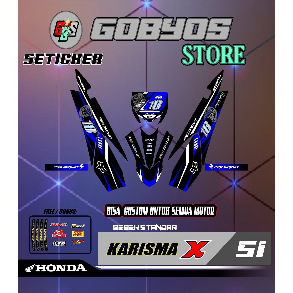 Jual Sticker SEMI DECAL RBT KARISMA X MOTOR RBT BEBEK MODIF SUPERMOTO ...