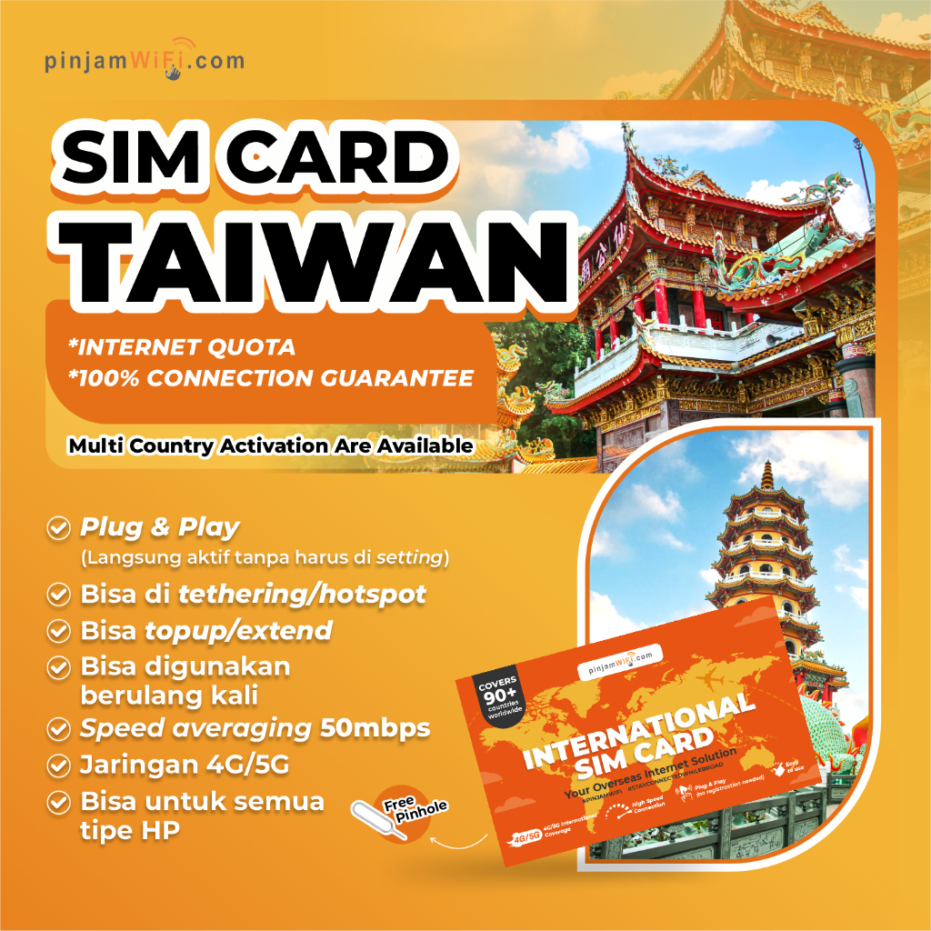 Jual PINJAM WIFI Sim Card Taiwan Total Quota | Simcard Taipei Kauhsiung 3-10 Days | Shopee Indonesia