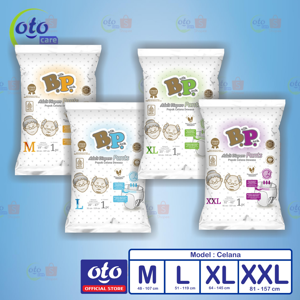 Jual BP Popok Dewasa model Celana Adult Diapers Pants size M / L / XL / XXL isi 1 pc | Shopee ...