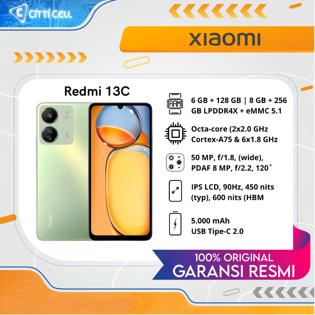 Jual Xiaomi Redmi 13 NFC 8GB/128GB | 8GB/256GB GARANSI RESMI | Shopee ...