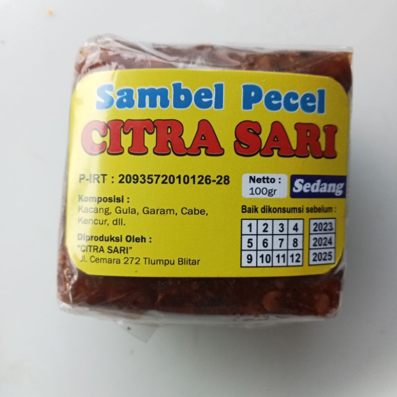 Jual Sambel Pecel Cipta Rasa 100 gram Khas Blitar | Shopee Indonesia