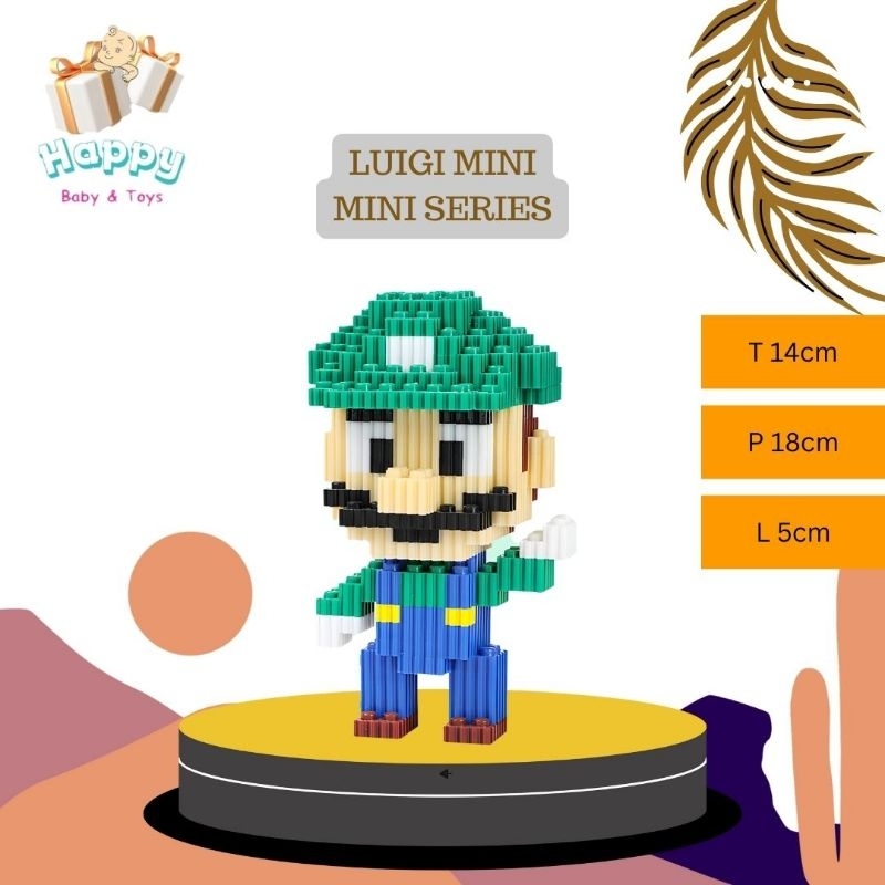 Jual Nano Blocks Luigi Mini Series Super Mario Bros 3D, Mainan Block ...
