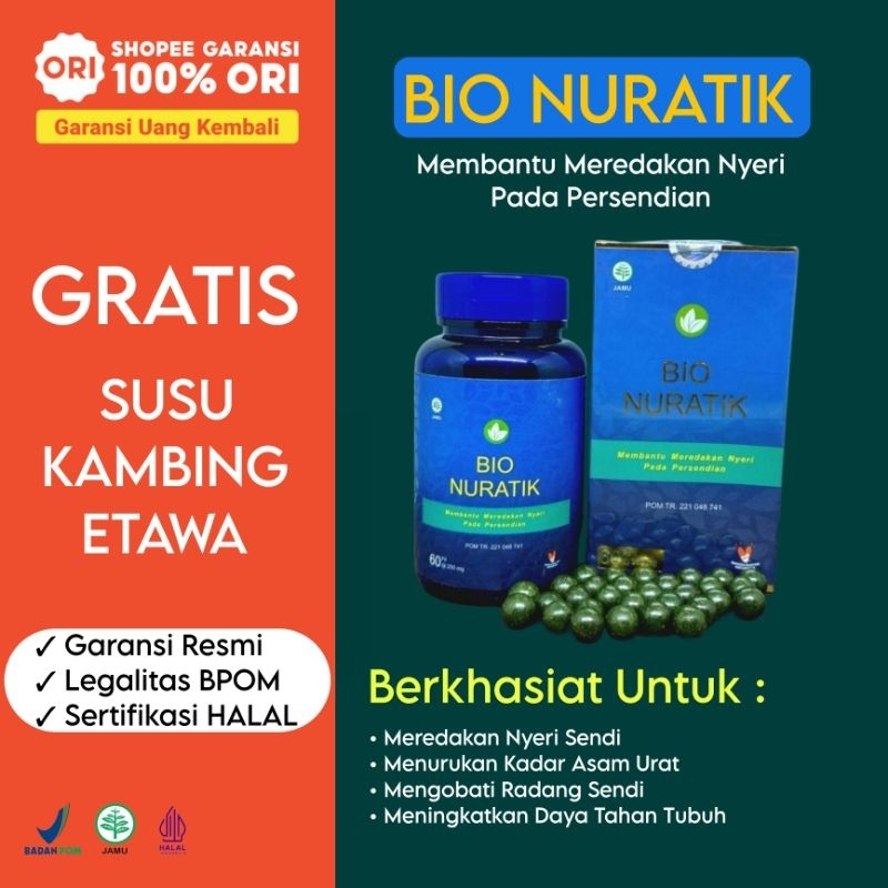 Jual BIO NURATIK (isi 60 Pil) Meredakan Nyeri Persendian, Asam Urat ...