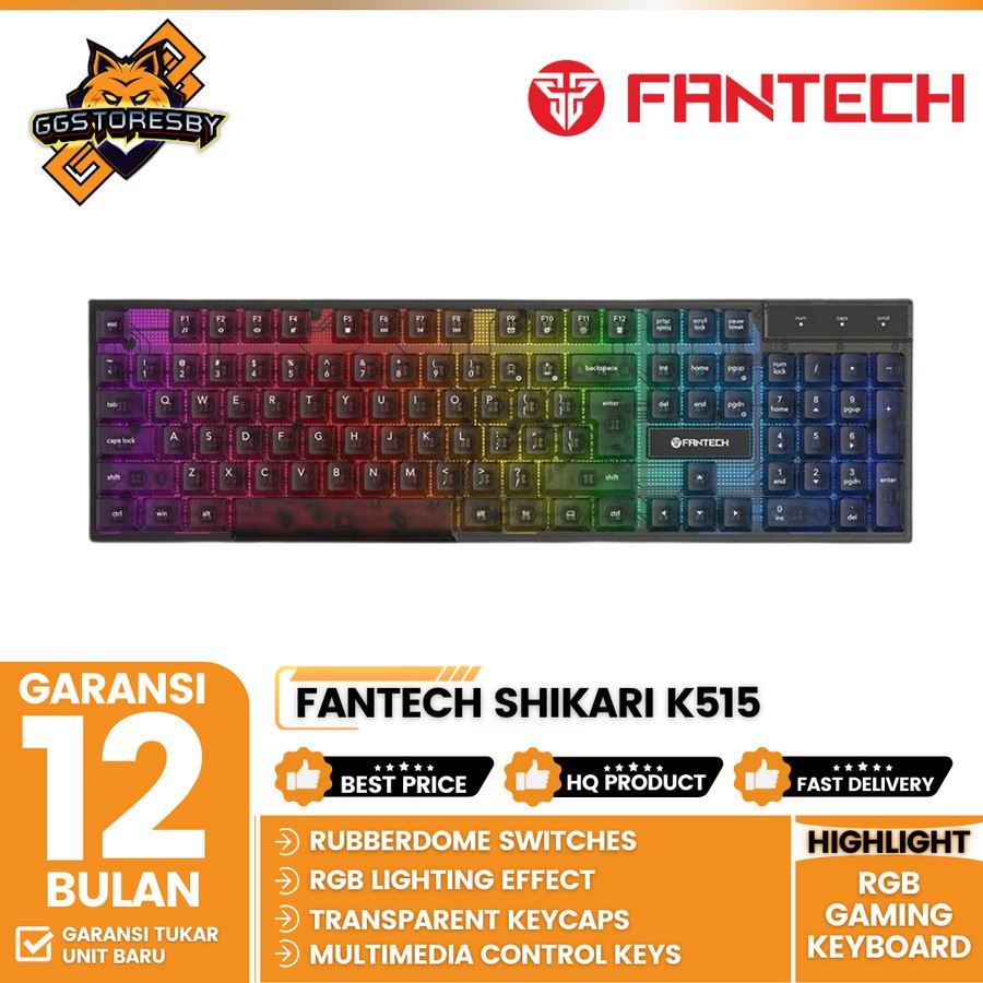 Jual Fantech Shikari K515 Rgb Gaming Keyboard | Shopee Indonesia