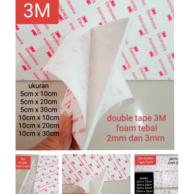Jual double tape foam 3M double tape super kuat double tape tebal 2 mm ...