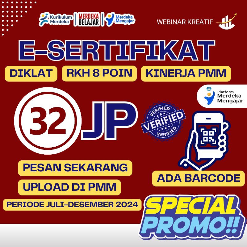 Jual SERTIFIKAT WEBINAR PMM 32JP | Shopee Indonesia