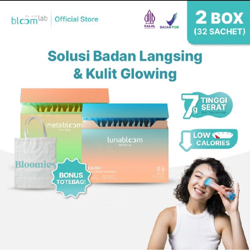Jual Bloomlab lunabloom 1 box 16 sachet minuman fiber collagen ...