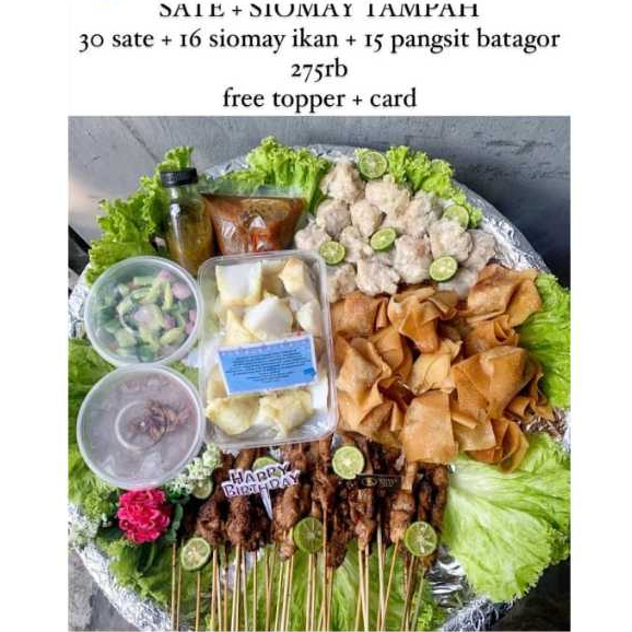 Jual Sate mix Siomay Batagor Tampah - Free Topper dan Gift Card - Ready ...