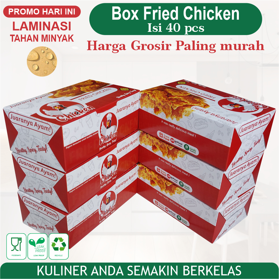Jual Box KFC 1 Fried Chicken(isi 40 box) / Dus Fried Chicken / kardus ...