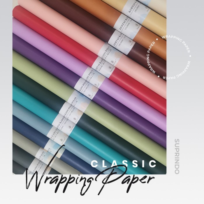 Jual Kertas Kado Polos SUPRINDO 10 Lembar Warna Solid Dan Pastel ...