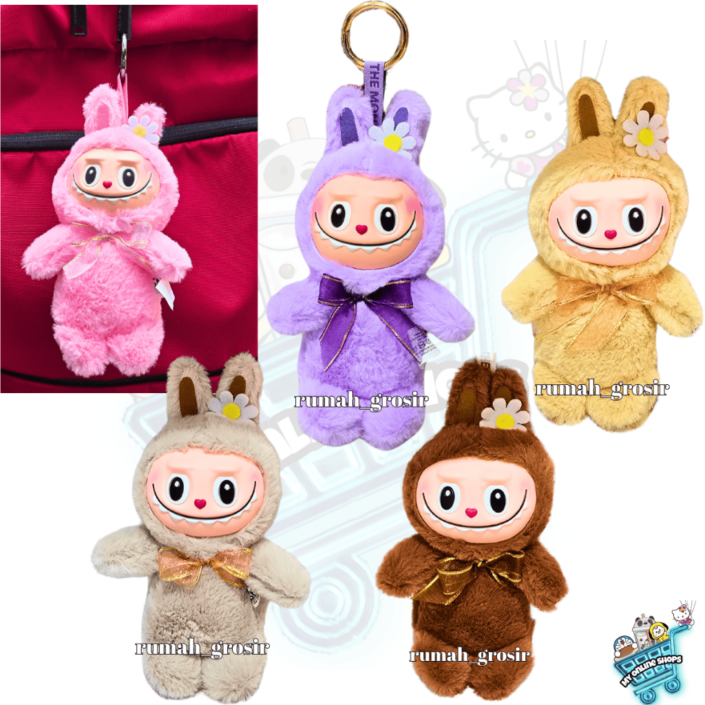 Jual Ganci Labubu Muka Karet Gantungan Kunci Boneka Labubu The Monsters ...