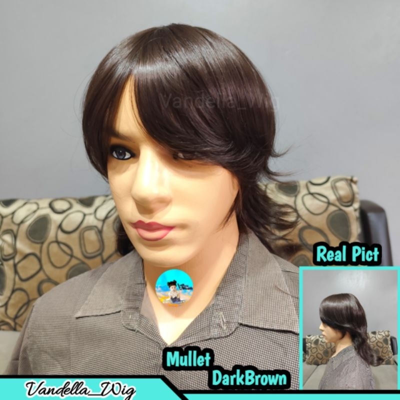 Jual WIG MULLET BROWN/WIG MULLET PANJANG/WIG MULLET PRIA/WIG MULLET/WIG ...