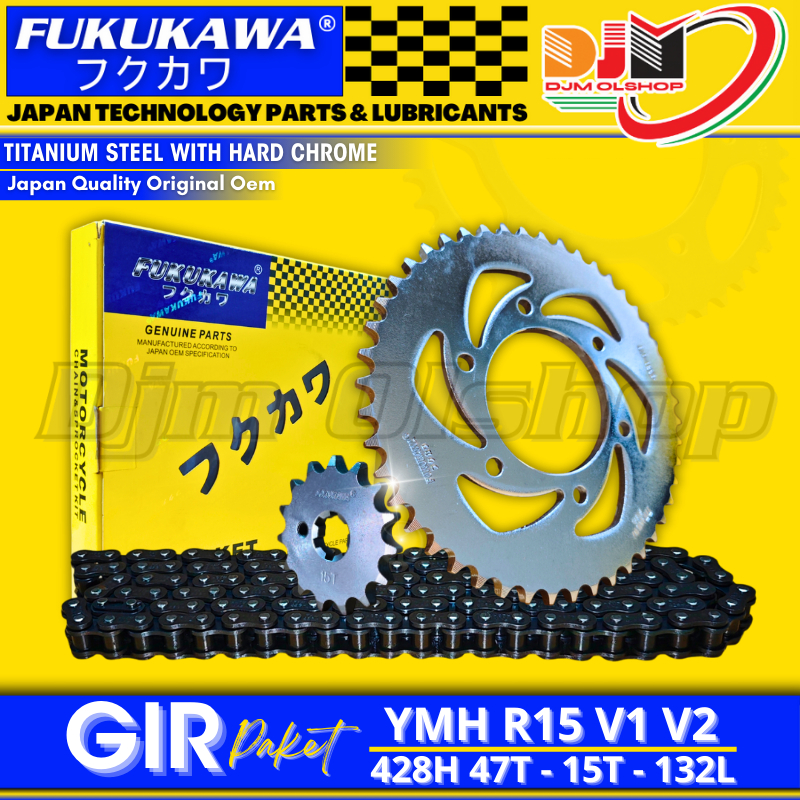 Jual Gear Set R15 OLD V1 V2 Rantai 428H-132L-47T-15T FUKUKAWA | Shopee ...
