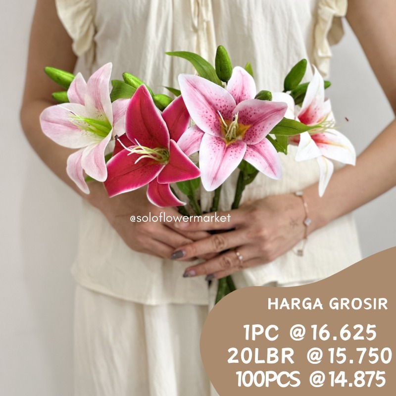 Jual Bunga Tiger Lily Latex 1Kuntum 2Biji Putik Daun Latex Bunga Lily ...