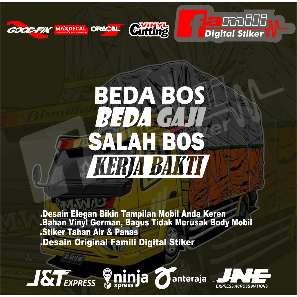 Jual Stiker katakata stiker kaca truk stiker pick up stiker pintu ...
