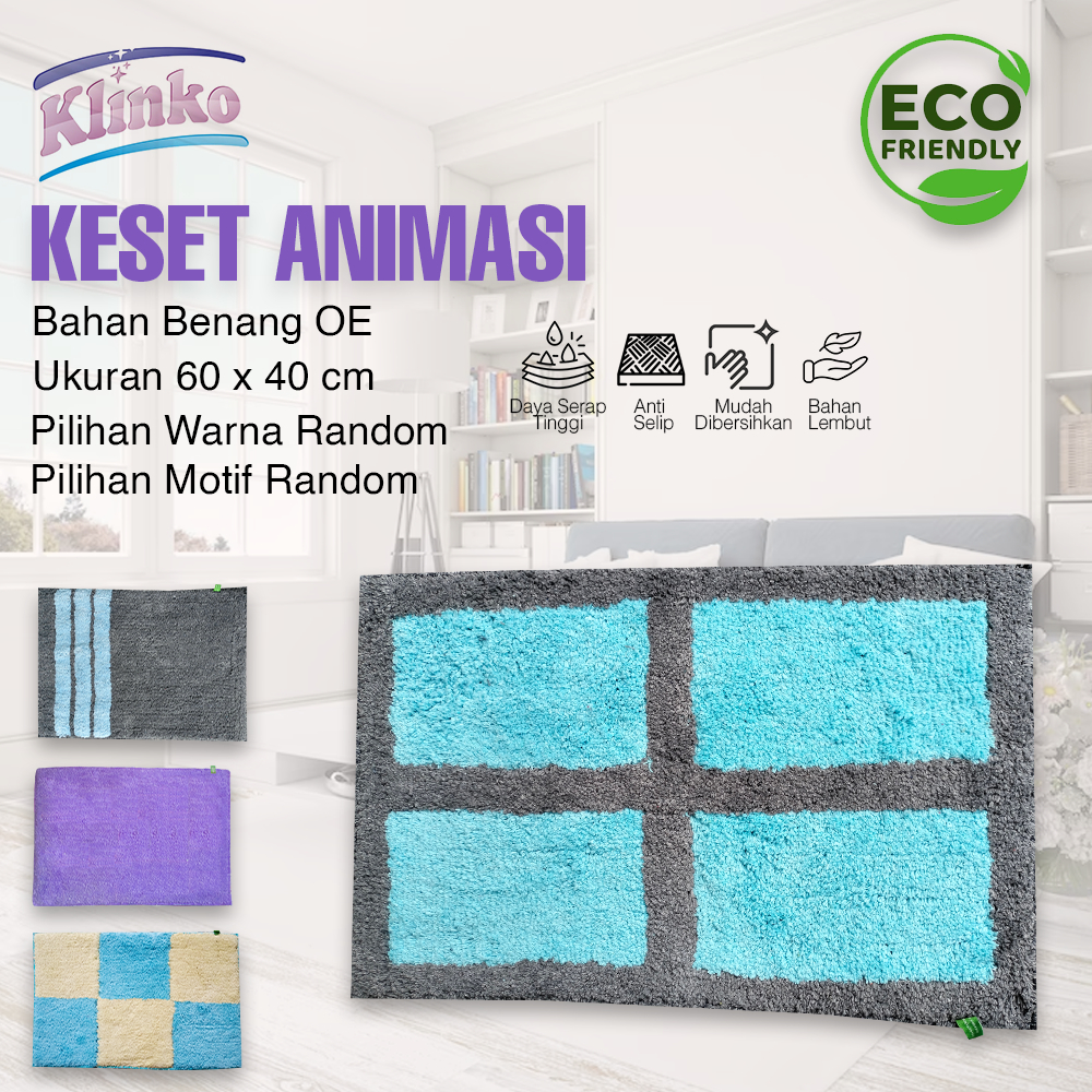 Jual Klinko Keset Kaki Motif Kotak Banyak Warna Keset Pintu Keset rumah ...