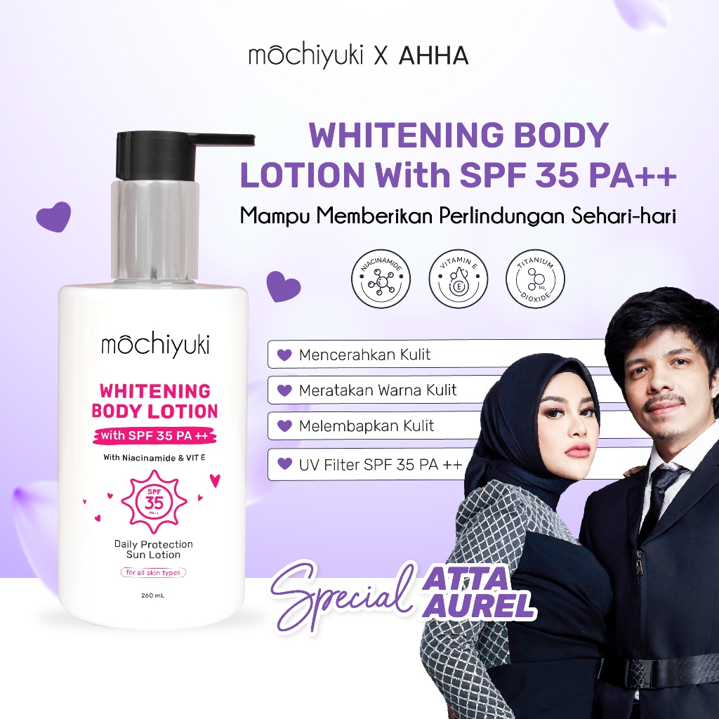 Jual AHHA x MOCHIYUKI - Whitening Body Lotion with SPF 35PA++ 260ml ...