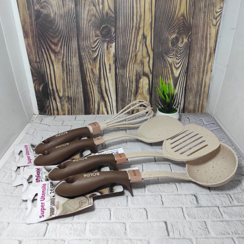 Jual BOLDE SET SENDOK MASAK SUPER UTENSIL BEIGE | Shopee Indonesia