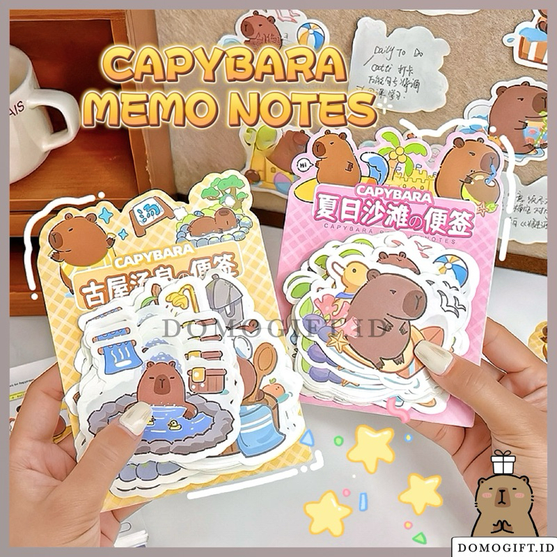 Jual 100 Lembar Memo Notes Kertas Cantik Aesthetic Cute Kapibara ...