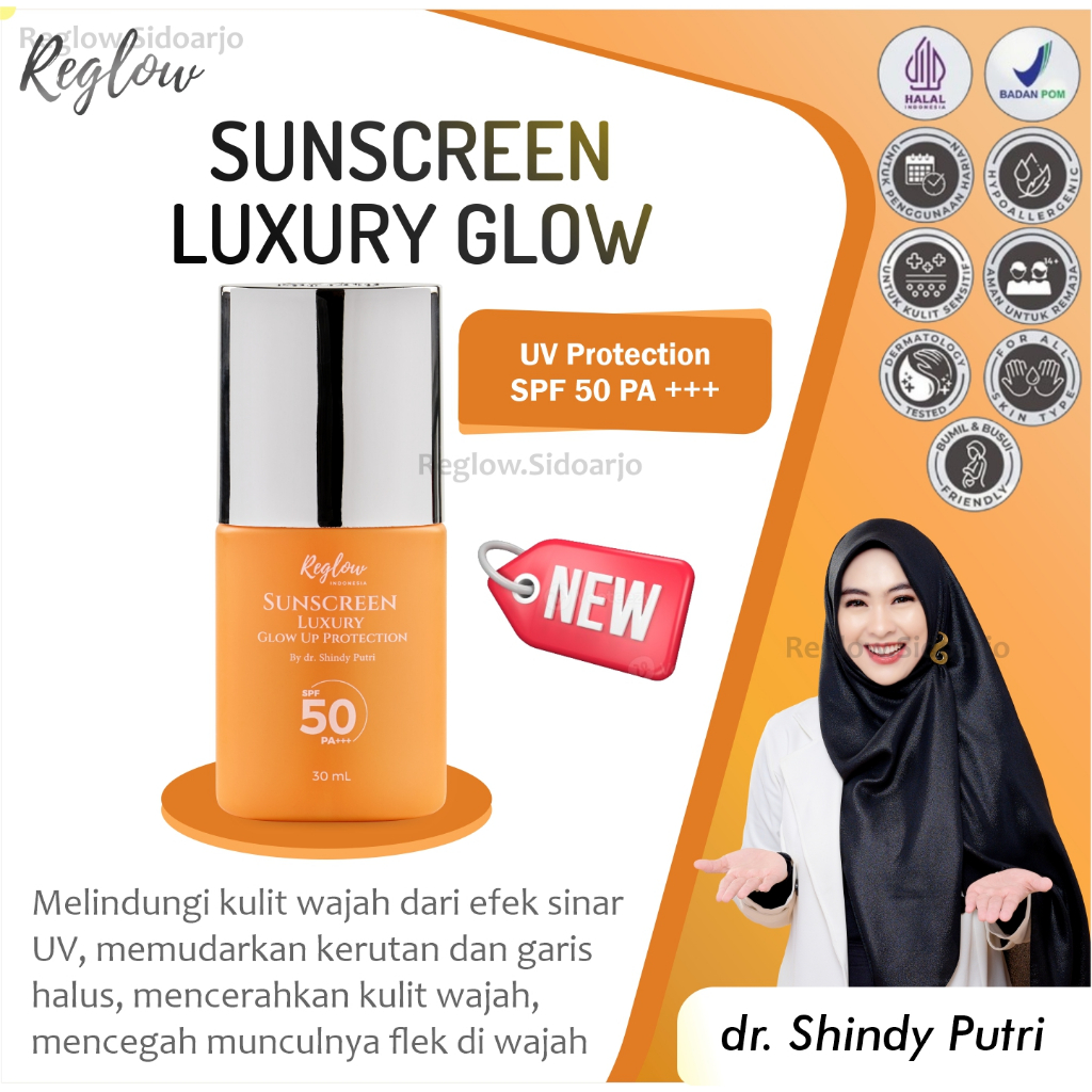 Jual Reglow Sunscreen Wajah Luxury Glow Up SPF 50 PA+++ Tabir Surya ...