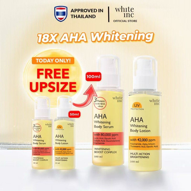 Jual [BUNDLE] WHITEINC AHA Body Serum & Body Lotion to Whitening ...