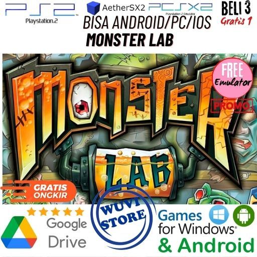 Jual PS 2 Monster Lab | Bisa di PC / Android / IOS Plus Emulator | Beli ...