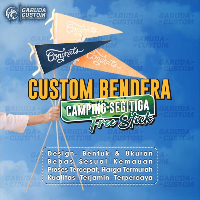 Jual [TERMURAH] Bendera Camping Segitiga | Bendera Tour Guide | Bendera ...