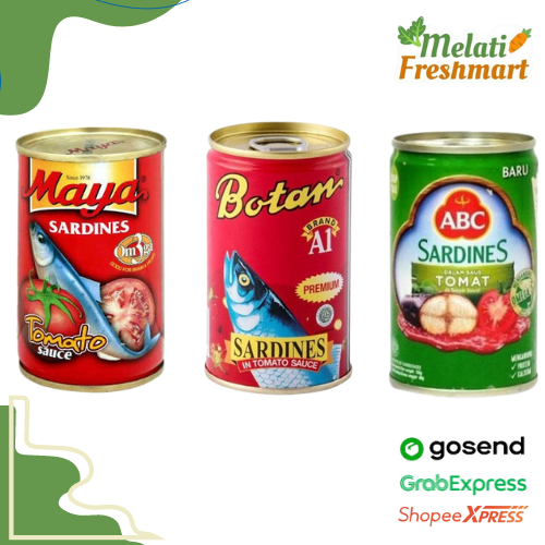 Jual Botan / Maya / ABC Sarden Tomat Kaleng Sardines 155gr - Melati ...