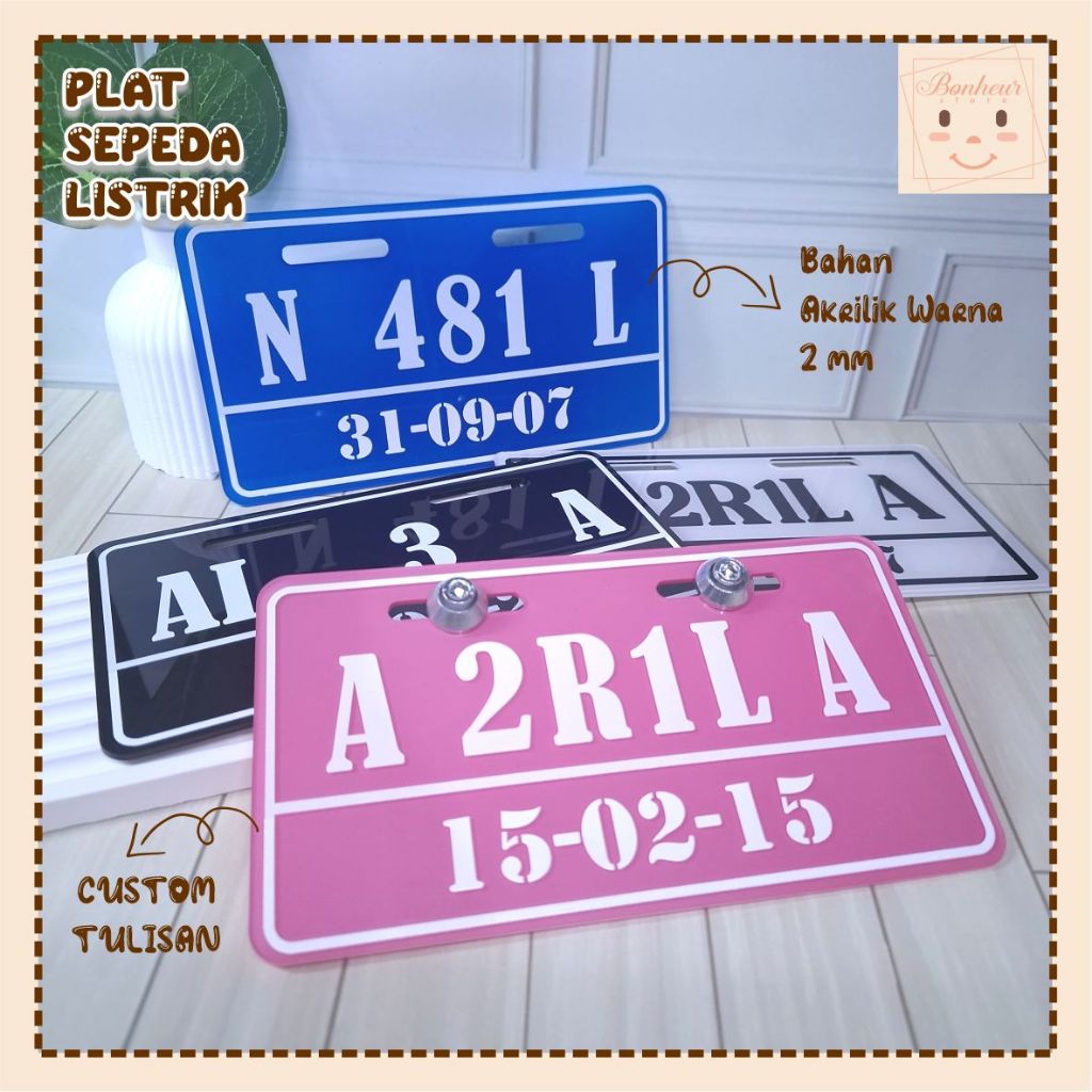 Jual 21. PLAT SEPEDA LISTRIK CUSTOM NAMA ATAU TULISAN | Shopee Indonesia