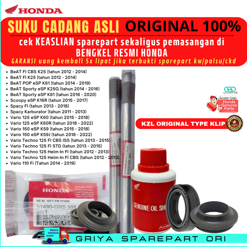 Jual PAKET AS shock depan Beat fi Original Honda Beat Street AS shockbreaker Beat Esp Ori Scoopy ...