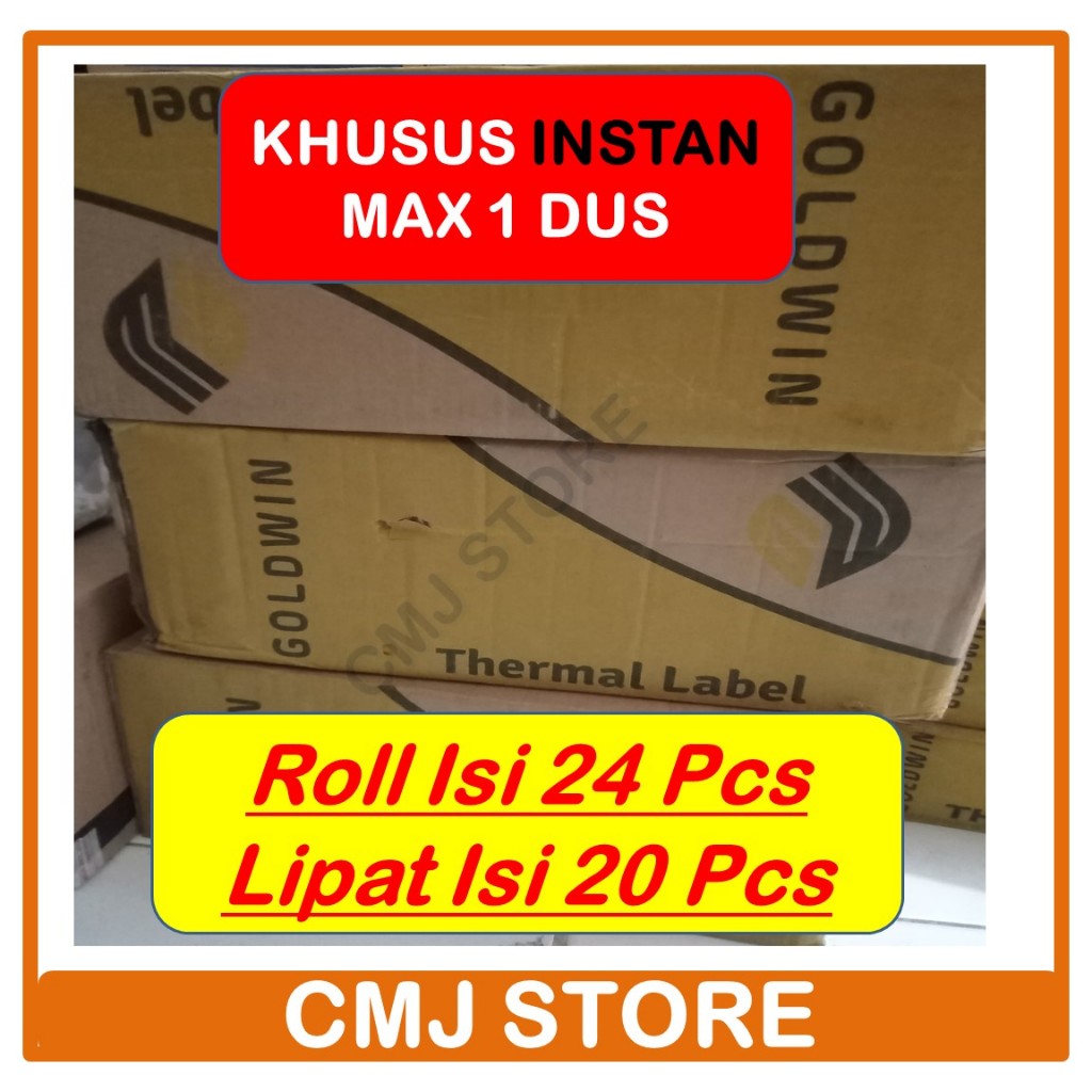 Jual 1 Dus Kertas Label Sticker Resi Thermal 100x150 Isi 500 Roll Lipat ...
