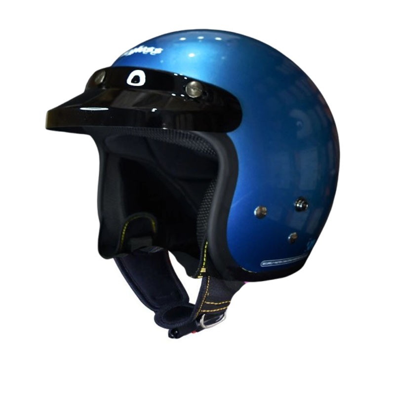 Jual Helm Cargloss CFM Retro Army Half Face Slide Ice Blue Metalic Kaca ...