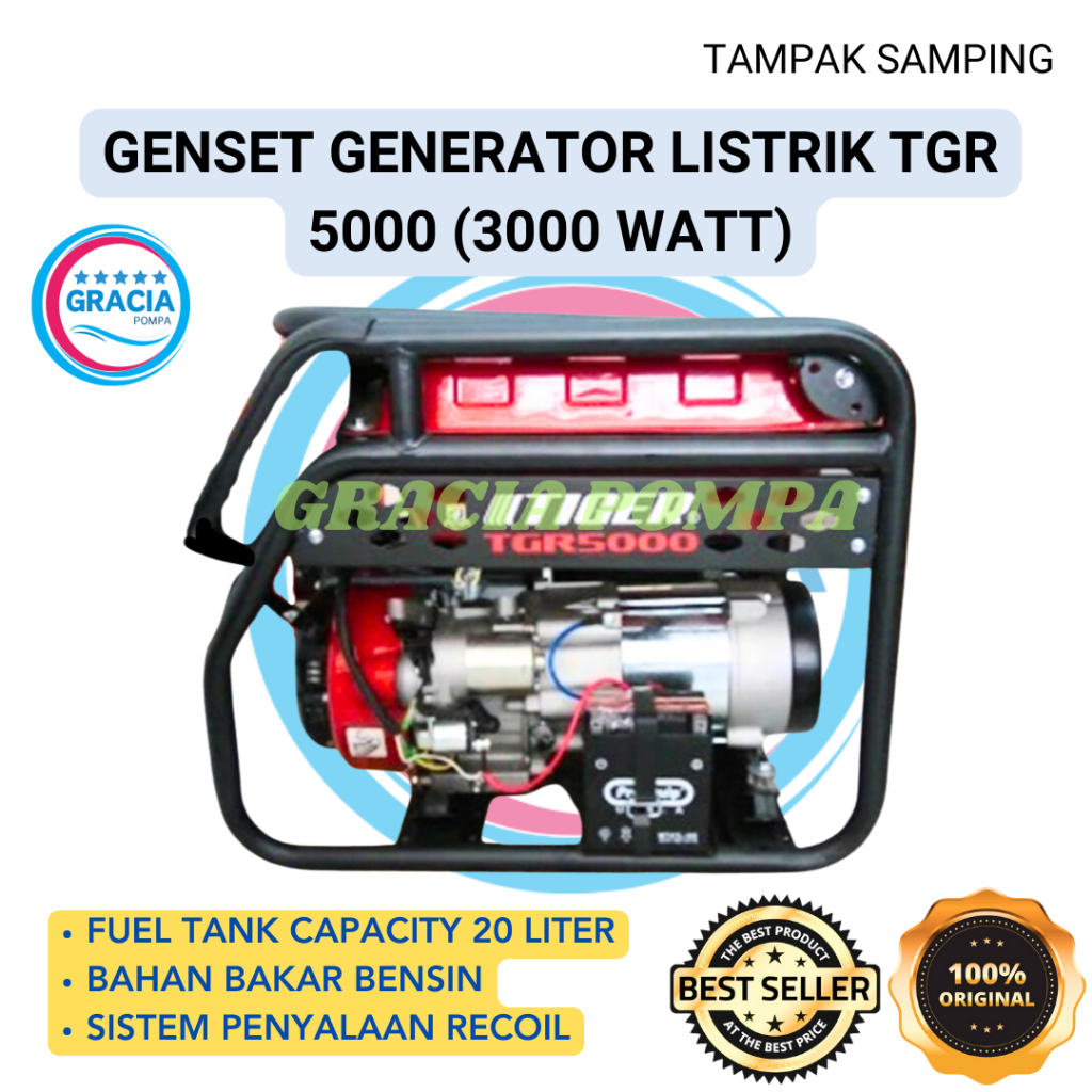 Jual Genset 3000Watt TGR5000 TIGER X FLOKY FG-6000E-AVR / POWER ...