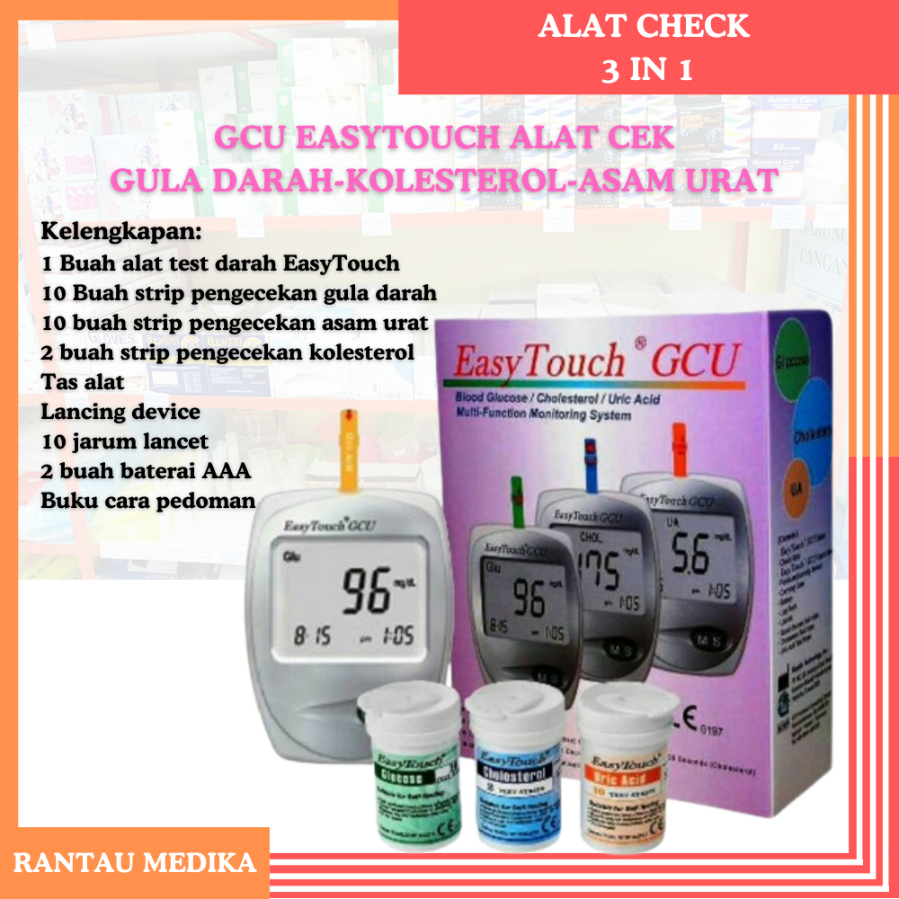 Jual Easytouch Alat Tes Gula Darah, Kolesterol, Asam Urat 3 in 1 ...