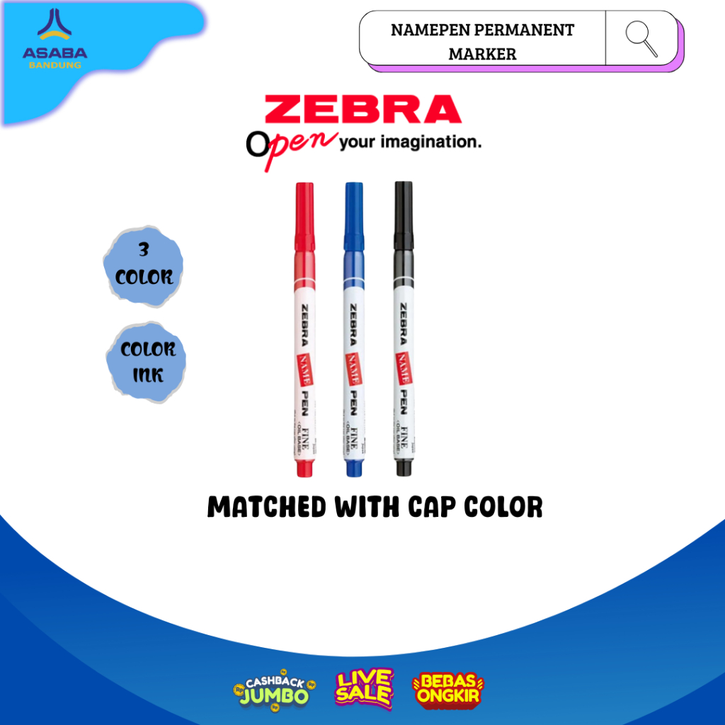 Jual Asaba Bandung - Zebra Namepen Permanent Marker / Spidol Permanen ...