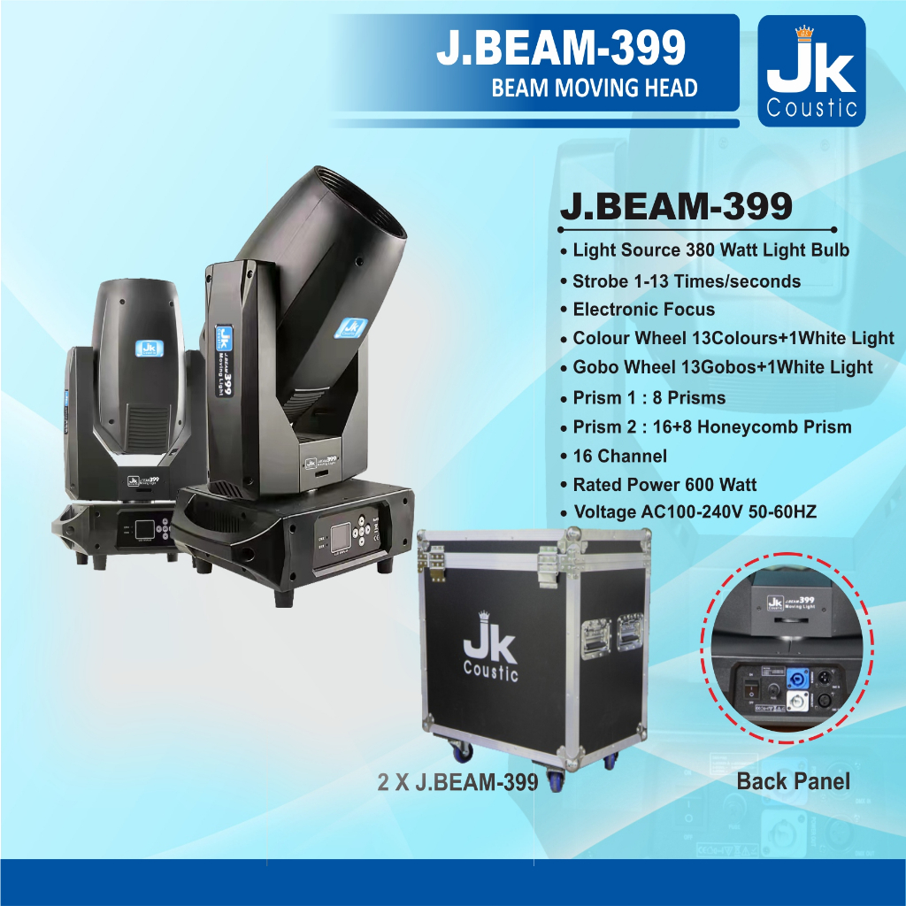 Jual Beam Jk coustic J BEAM 399 Light Moving Head Lampu Sorot Panggung 380 watt | Shopee Indonesia