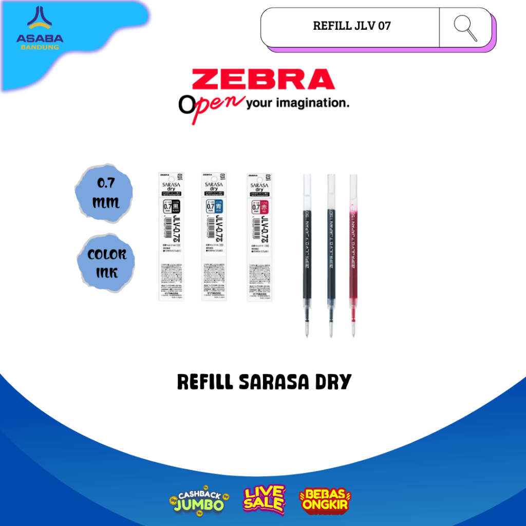 Jual Asaba Bandung - Zebra Refill JLV 07 (Refill Sarasa Dry) | Shopee ...