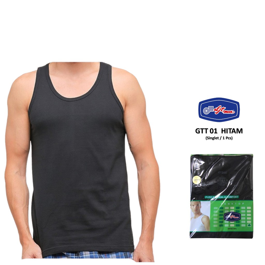 Jual Promo Singlet Pria GTMAN GTT-01 B Hitam (S-M-L-XL) ISI 1Pcs ...