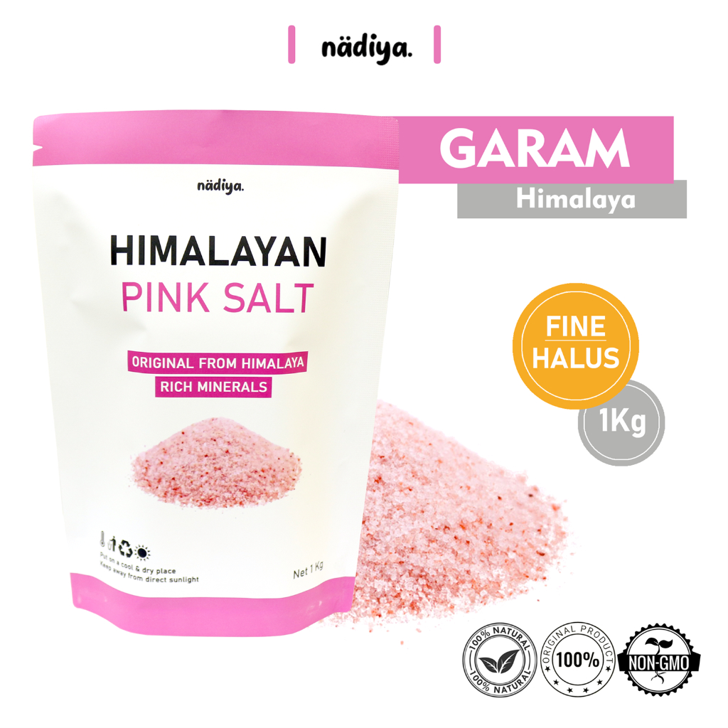Jual Nadiya GARAM HIMALAYA 1Kg Premium Pink Salt Fine Himalayan Himsalt ...