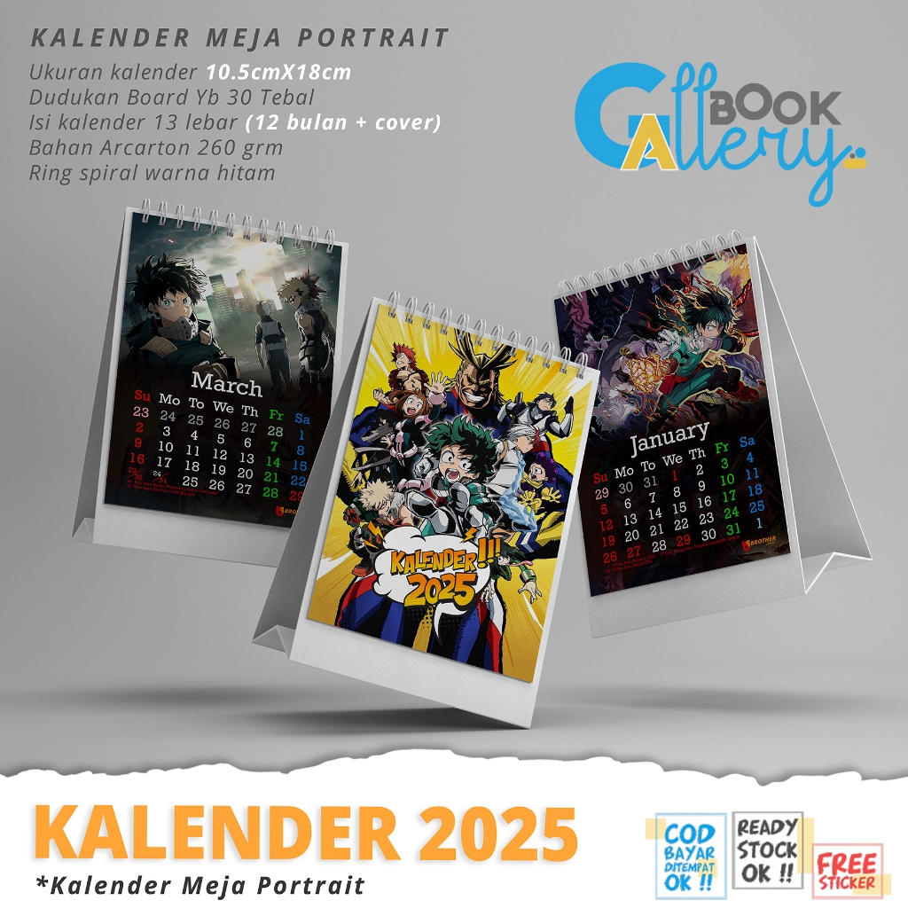 Jual Kalender Meja dan Kalender Dinding Murah Tahun 2025 Anime BOKU NO ...