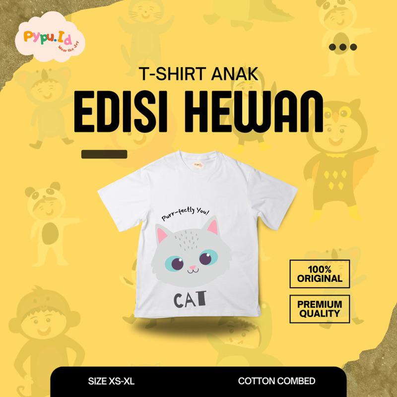 Jual PYPU.ID - T-Shirt Cat | Baju Kucing | Kaos Kucing | Baju Anak ...