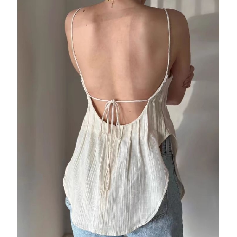 Jual [READY] Sarah Backless Top Spaghetti Strap Tank Top | Shopee Indonesia