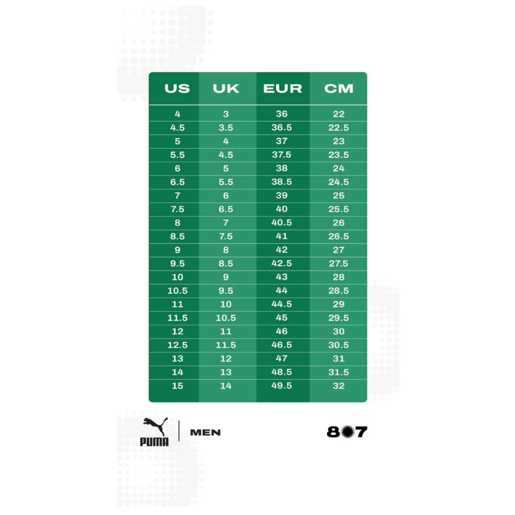 Jual Table Size Chart Sneakers Puma | Shopee Indonesia