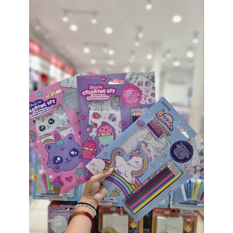 Jual Miniso Coloring Set Dessert Unicorn Coloring Set / Kit Mewarnai ...