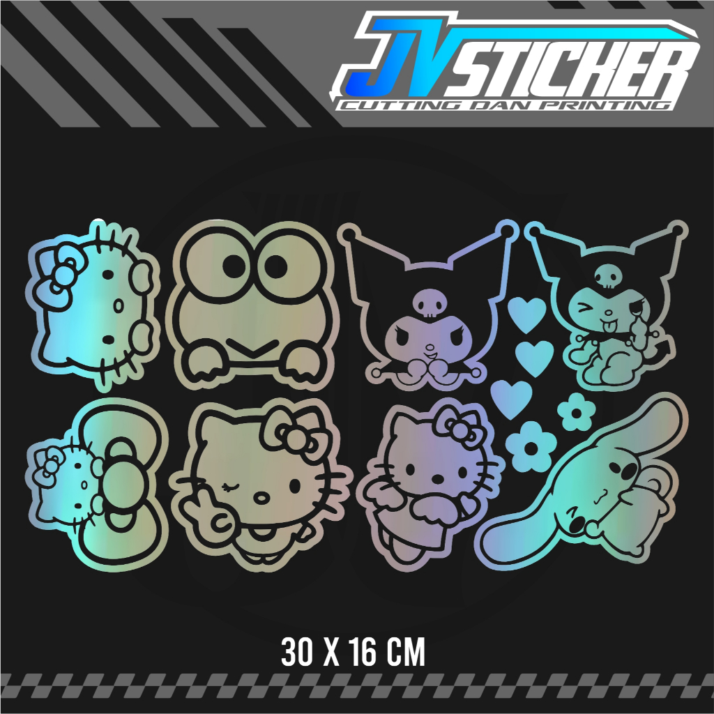 Jual stiker hello kitty and friend cutting sticker motor murah viral ...